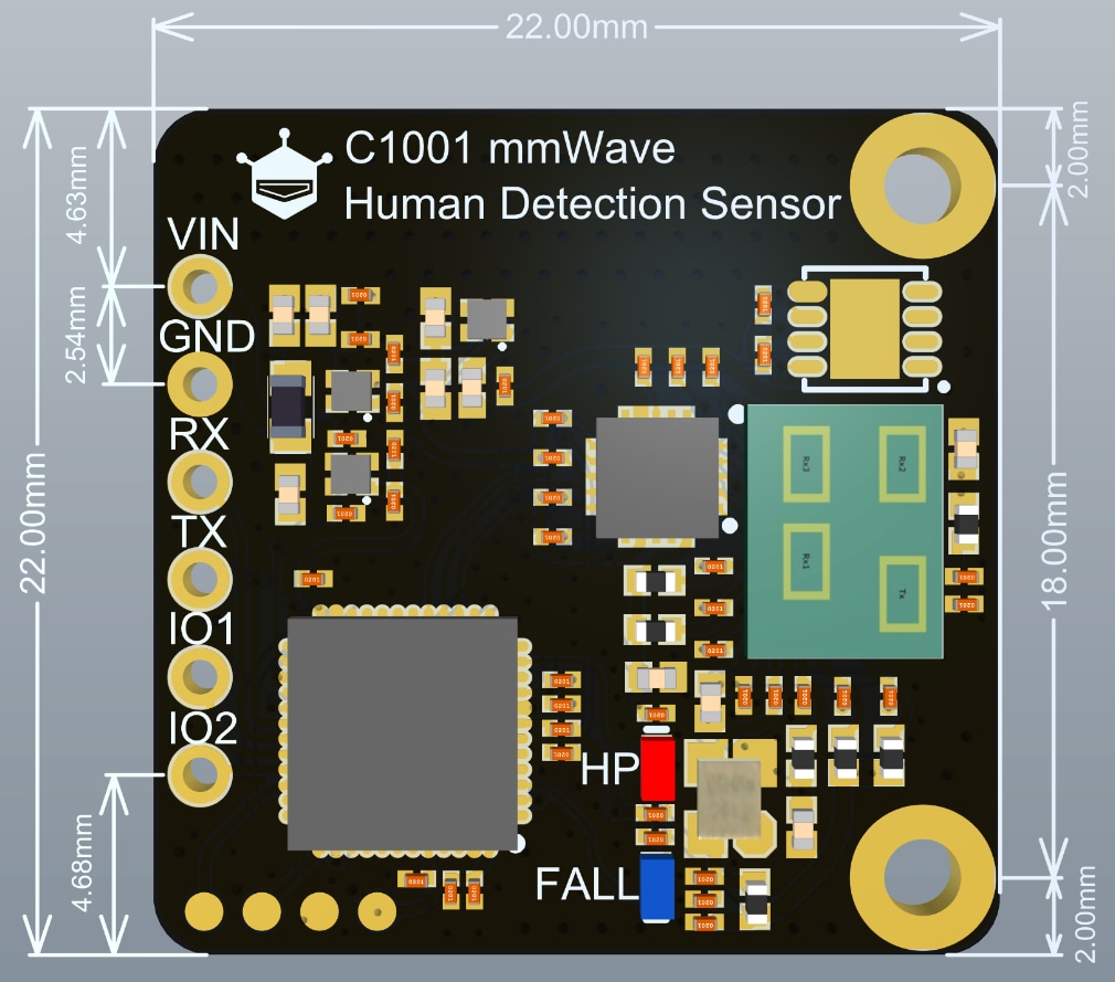 Sen0623 C1001 Mmwave Human Detection Sensor Dfrobot Mouser 