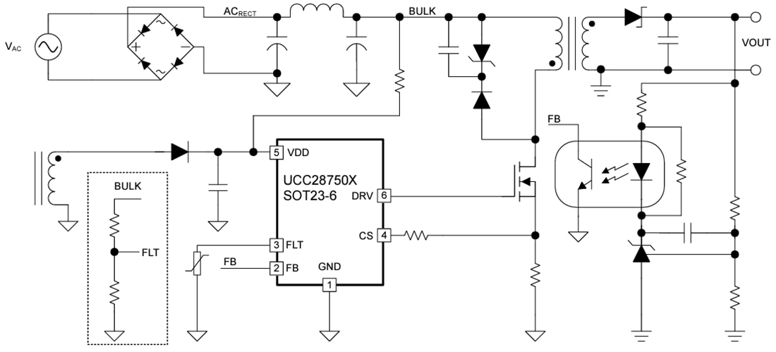 UCC28750 Current-Mode Flyback Controller - TI | Mouser