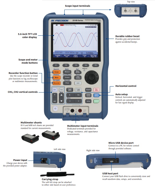 2510B Handheld Digital Storage Oscilloscopes - B&K | Mouser