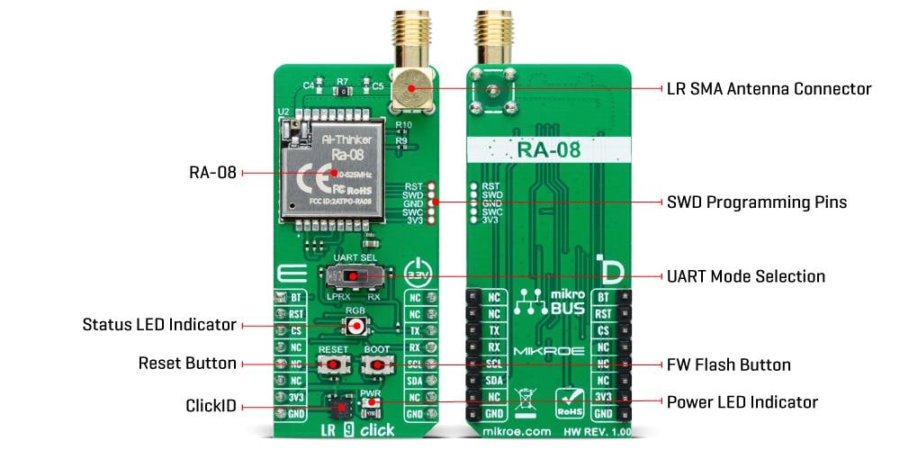 MIKROE-6038 LR 9 Click - Mikroe | Mouser