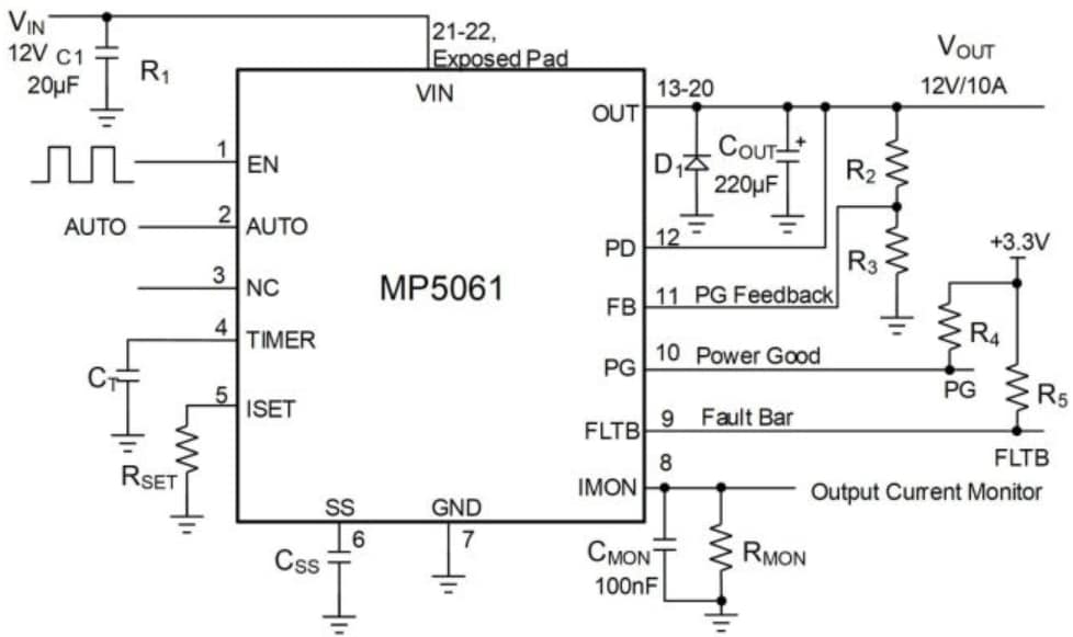 MP5061 Hot Swap Voltage Controllers - MPS | Mouser