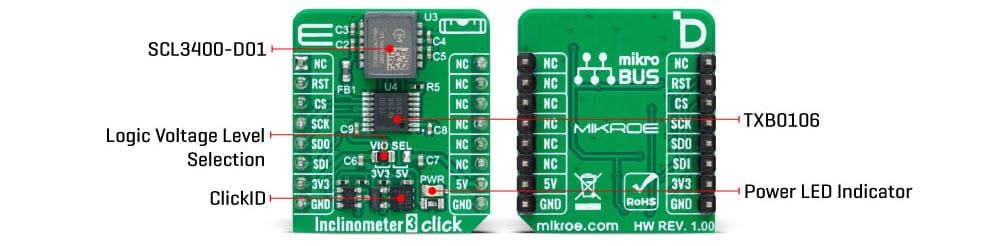 MIKROE-6050 Inclinometer 3 Click - Mikroe | Mouser