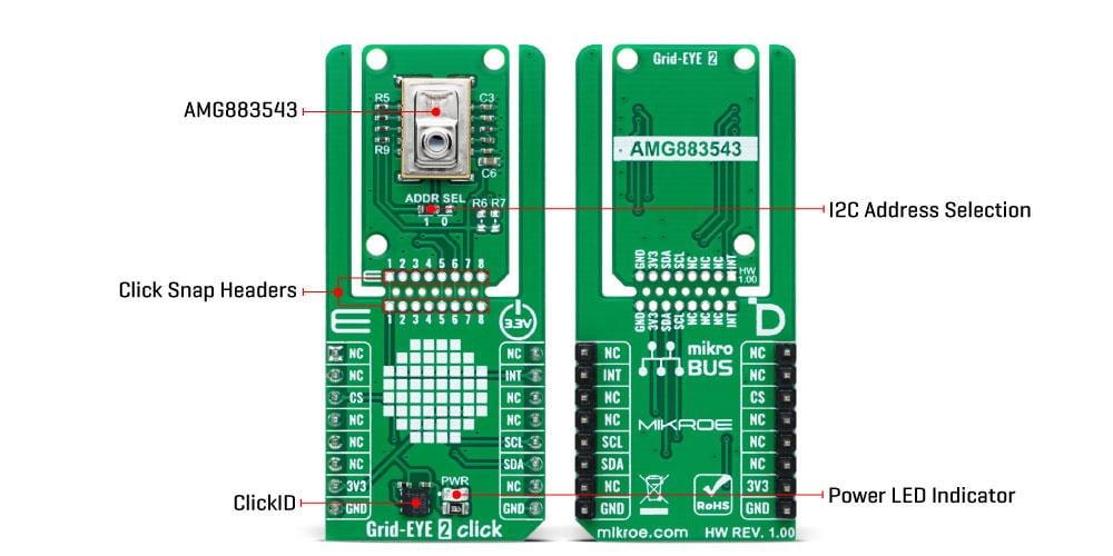 Grid-EYE 2 Click - Mikroe | Mouser