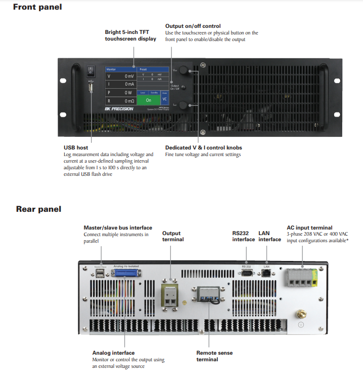 HPS High-Power Programmable DC Power Supplies - B&K | Mouser