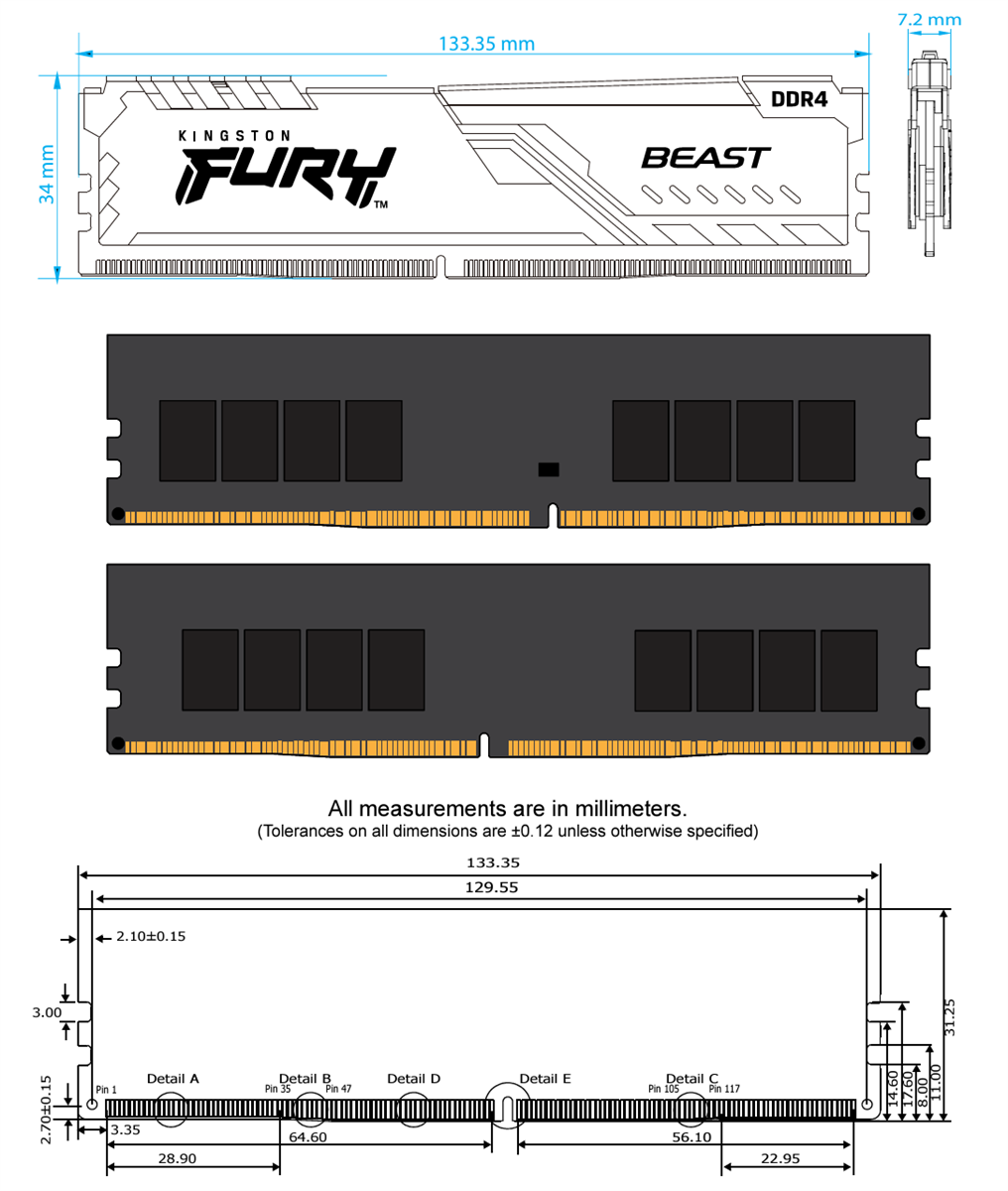 FURY DDR4/DDR5 Memory Modules - Kingston | Mouser