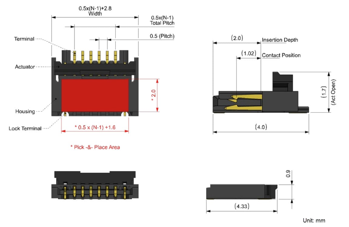 Easy-On FFC/FPC FlatLock Connector - Molex | Mouser