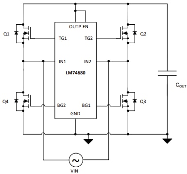 LM74680 Ideal Diode Bridge Controller - TI | Mouser