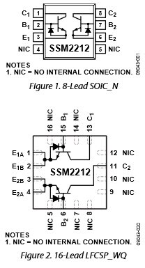 SSM2212 Dual-Matched NPN Transistor - ADI | Mouser