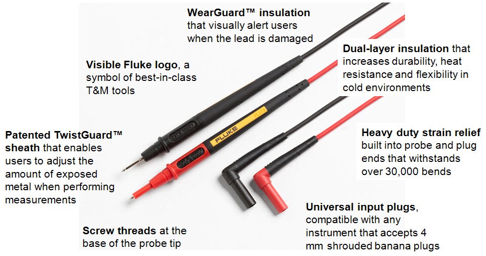 Fluke TL175 TwistGuard Test Leads | Mouser