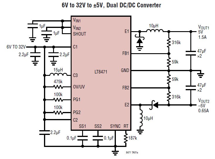 LT8471 Dual Multitopology DC/DC Converters - Linear Technology | Mouser