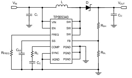 TPS55340 Non-Synchronous Switching Regulator - TI | Mouser