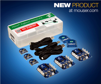 Mouser Shipping Digi XBee ZigBee Mesh Kit for Home Automation Projects